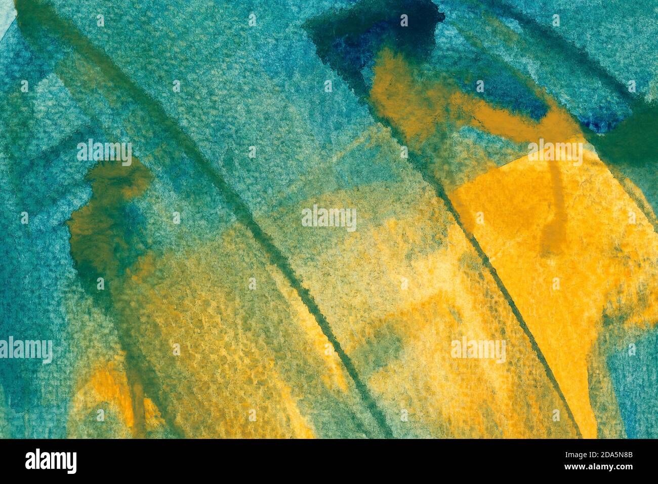 Blue and yellow abstract watercolor background. Multicolor watercolour ...