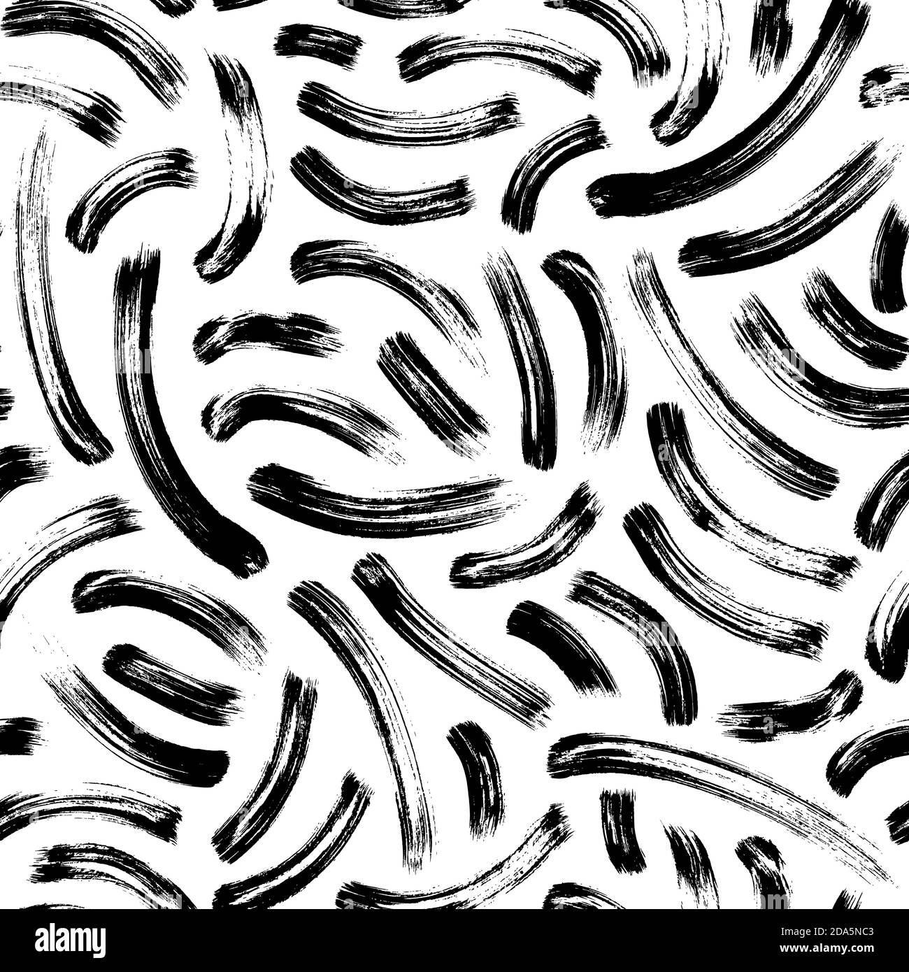 Hand drawn wavy brush strokes seamless pattern Stock Vector Image & Art ...