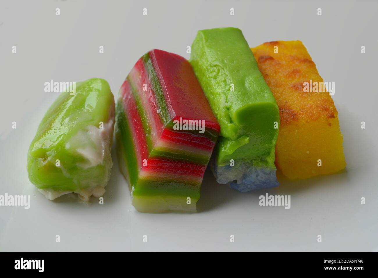 An assortment of traditional "Nyonya Kueh" or Peranakan (Straits ...