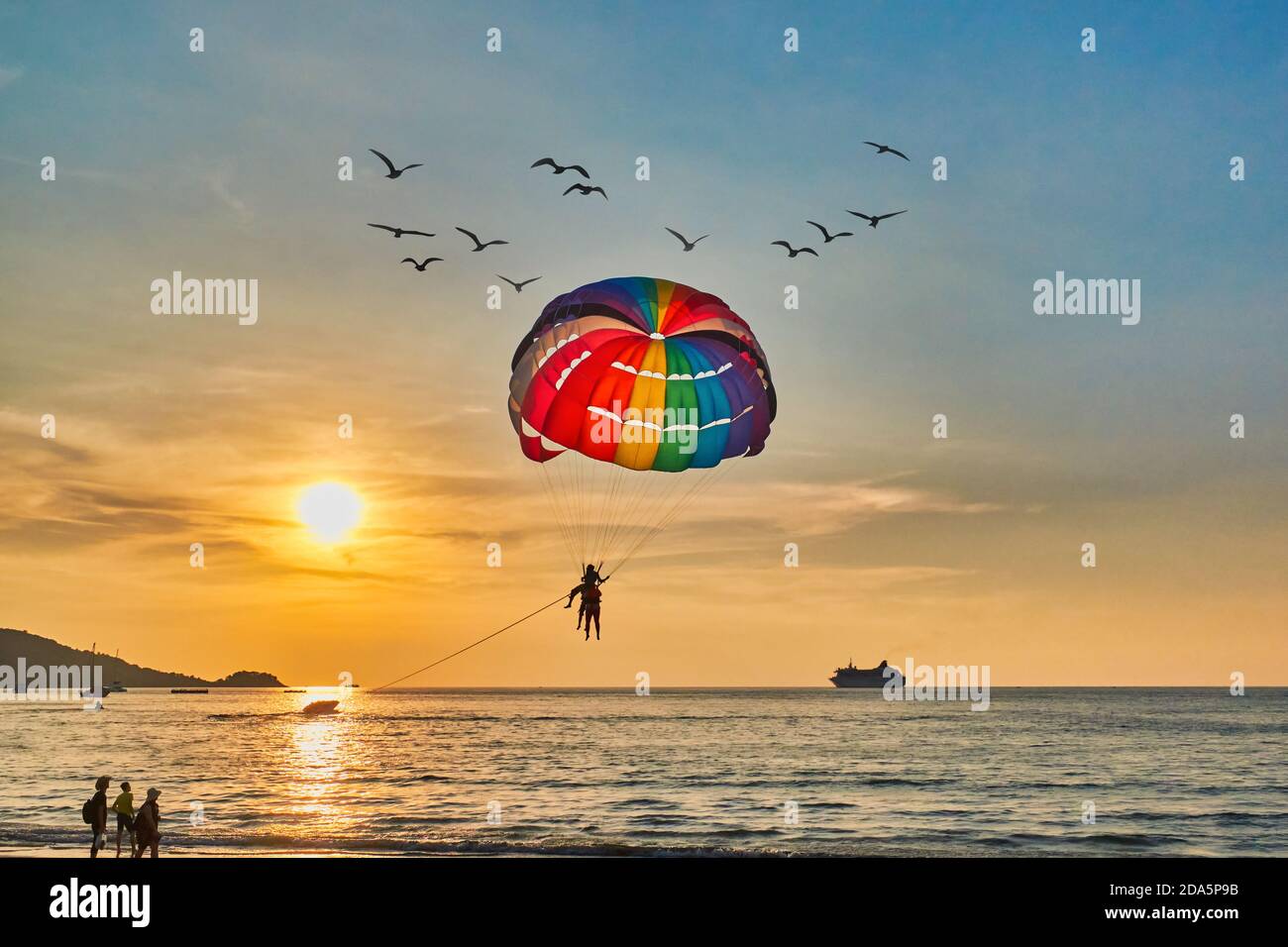 Tropical beach sunset view hi-res stock photography and images - Alamy