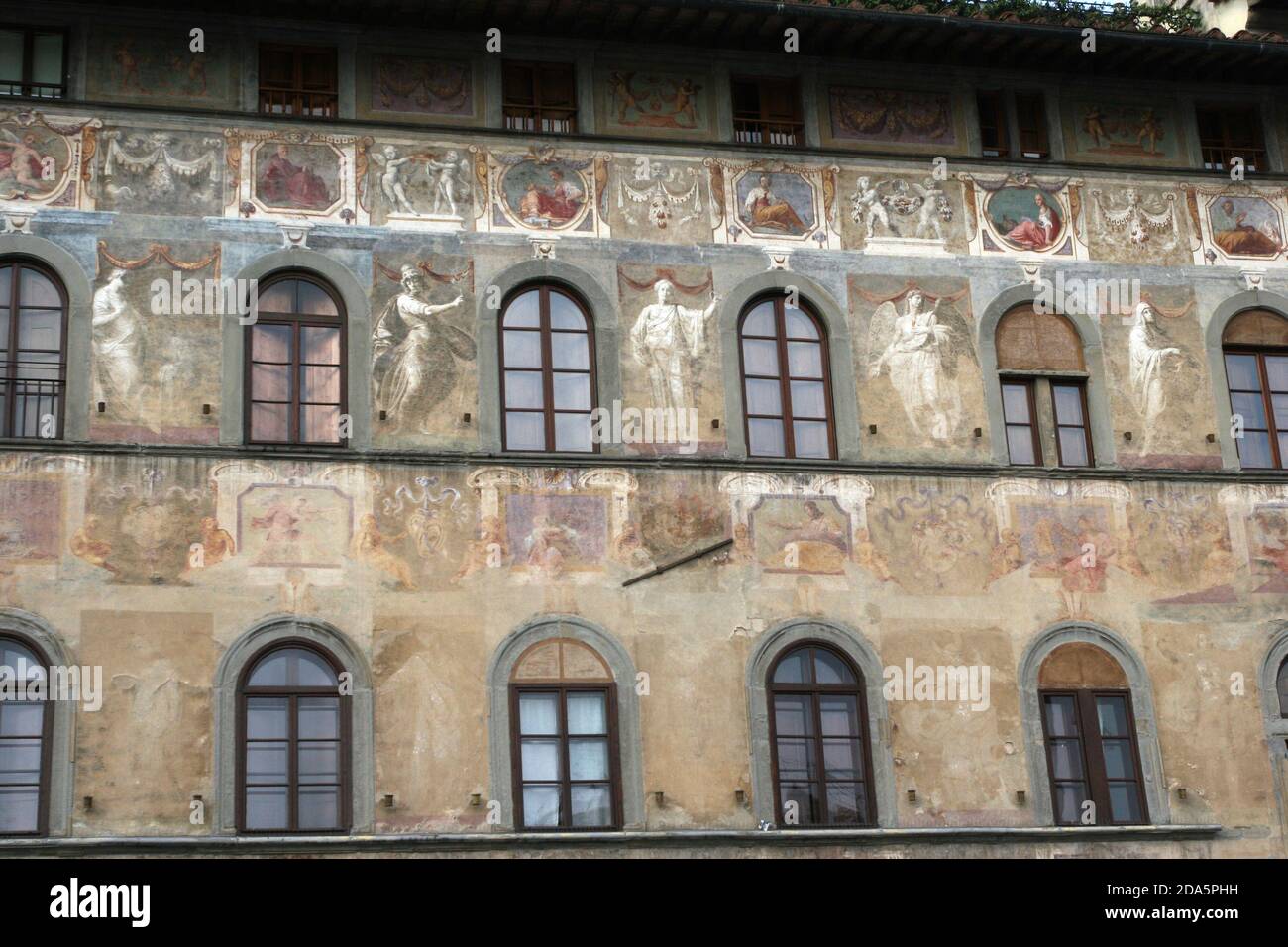 Piazza della Signoria house with frescoes Stock Photo - Alamy