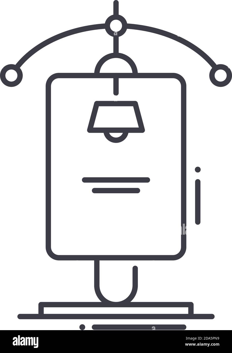 Advertising stand icon, linear isolated illustration, thin line vector ...