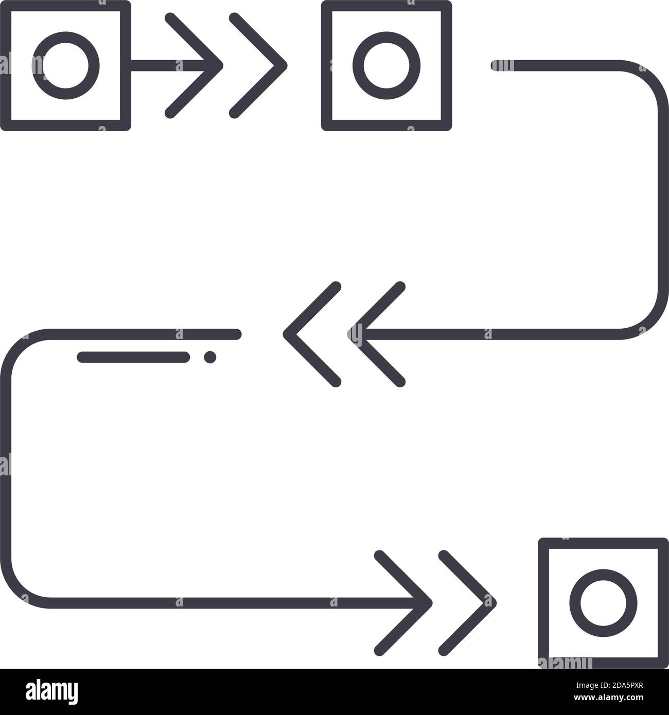 Agile Methodology Icon Linear Isolated Illustration Thin Line Vector