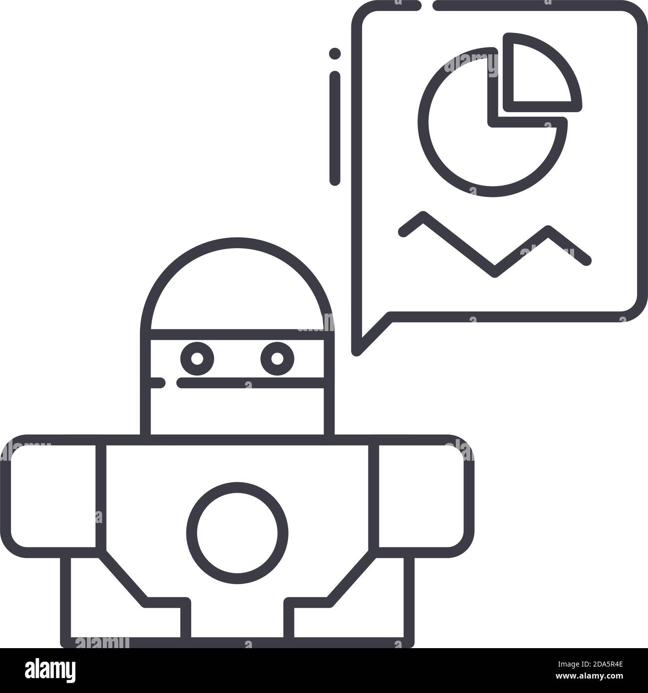 Ai data prediction icon, linear isolated illustration, thin line vector ...