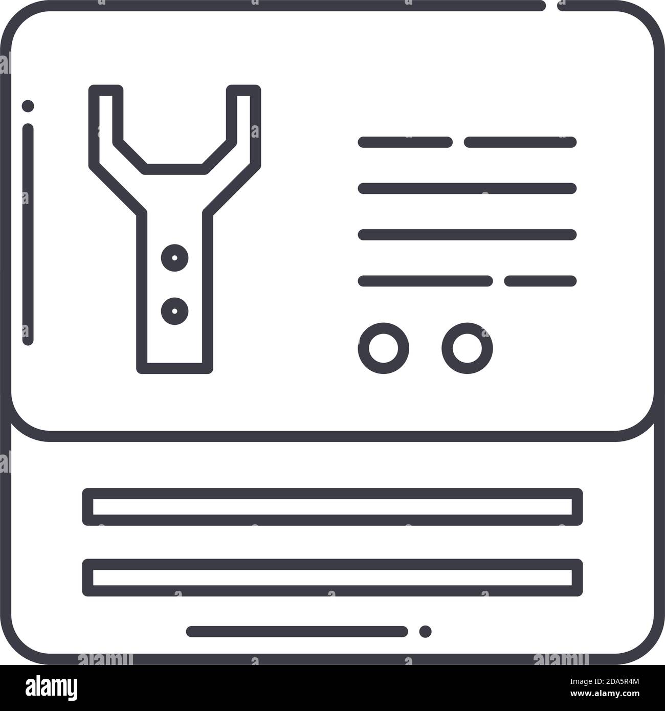 Ai simulation icon, linear isolated illustration, thin line vector, web ...