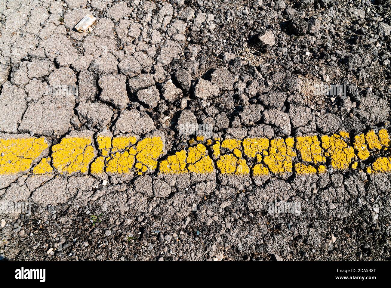 Destroyed asphalt road, earthquake consequences Stock Photo - Alamy