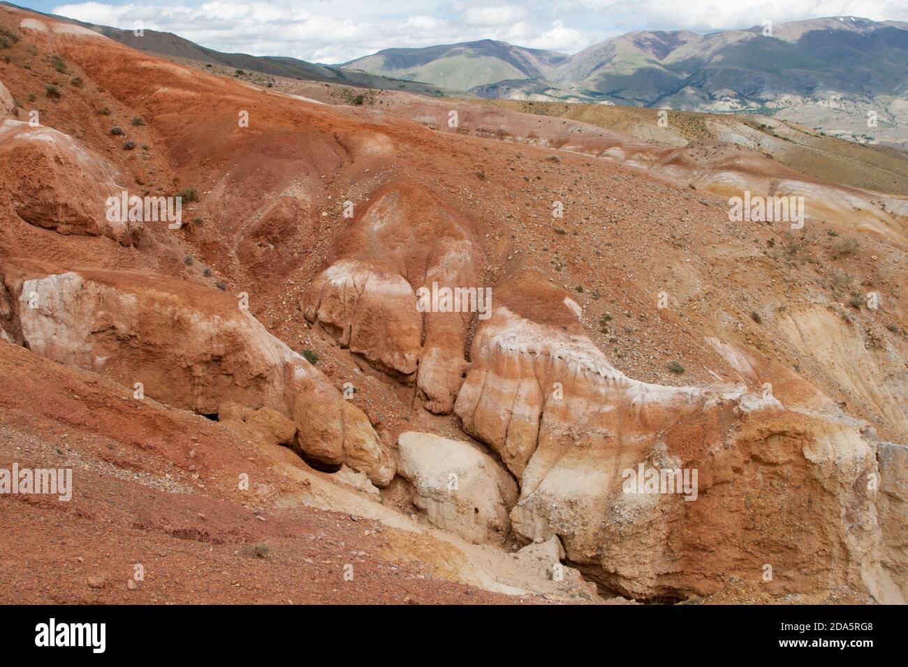 Valley of Mars in the Altai Mountains. The tract Kyzyl Chin Stock Photo ...