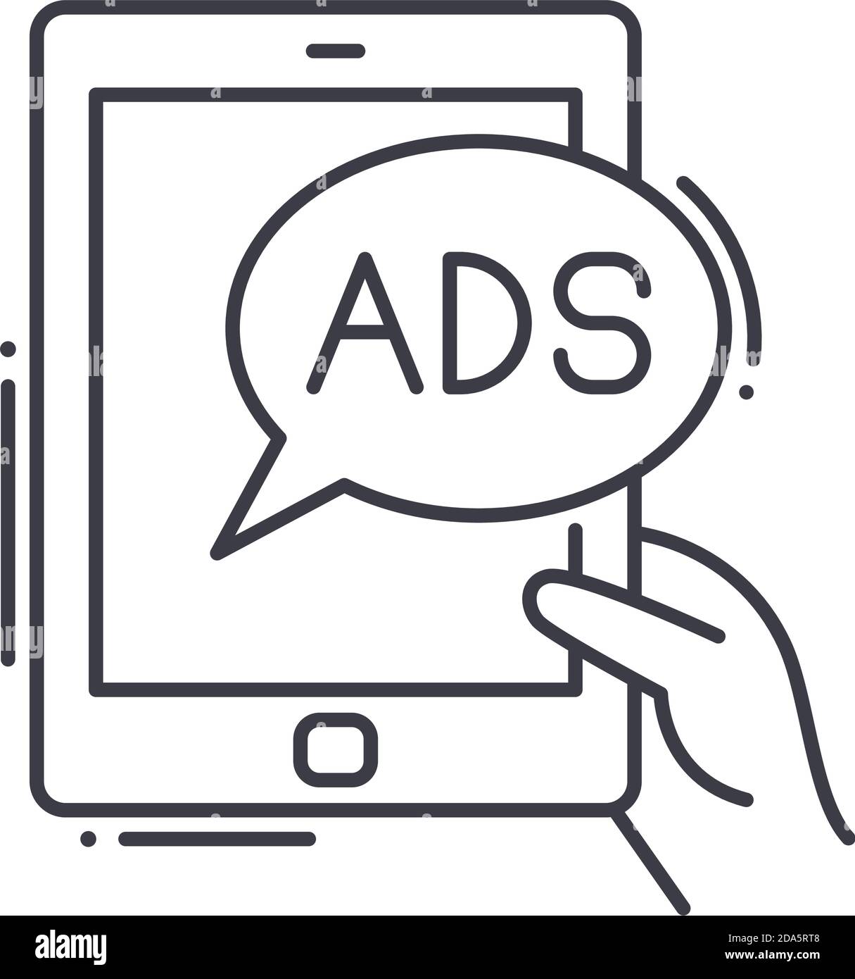 Ads icon, linear isolated illustration, thin line vector, web design ...