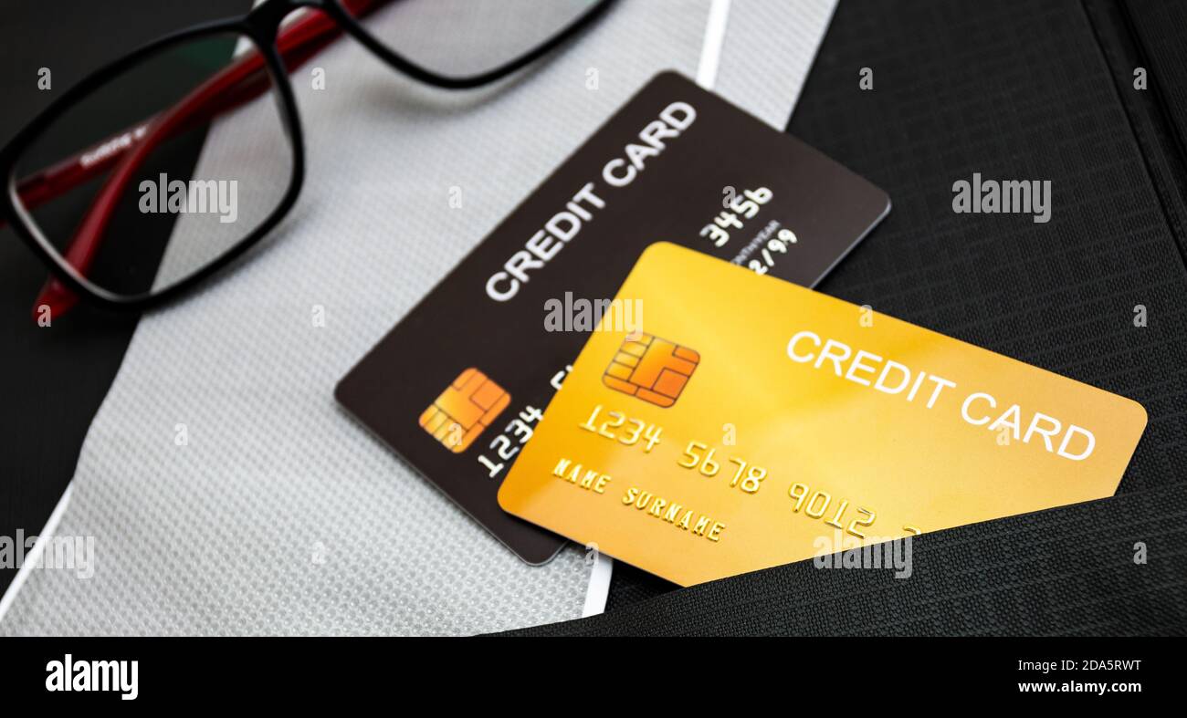 Concept of finance, banking and credit cards, for use in financial ...