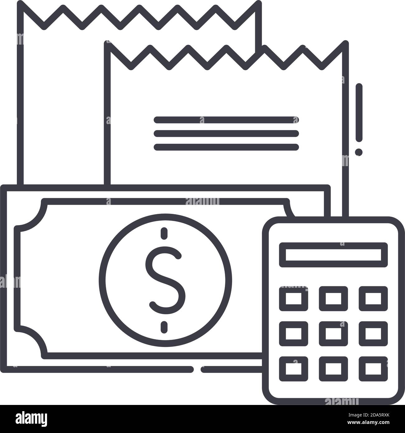 Accounting concept icon, linear isolated illustration, thin line vector ...