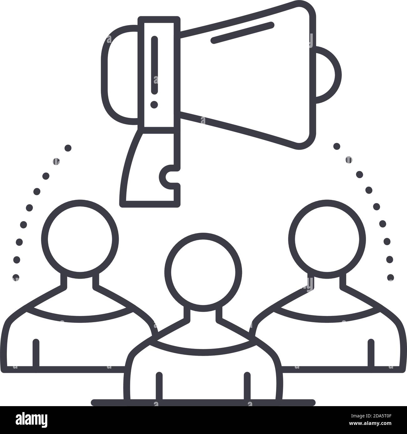 Advertisement icon, linear isolated illustration, thin line vector, web ...