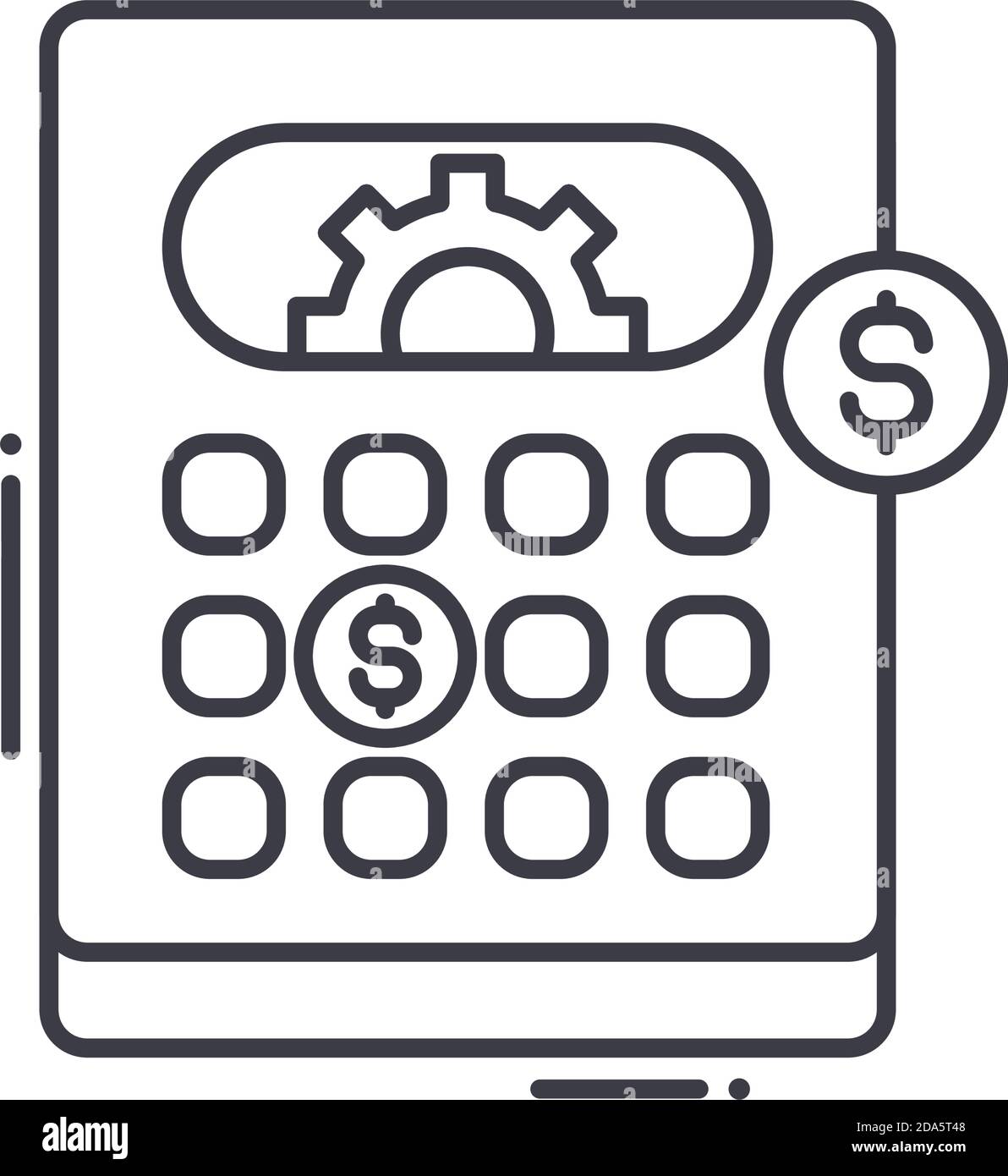 Account management icon, linear isolated illustration, thin line vector ...