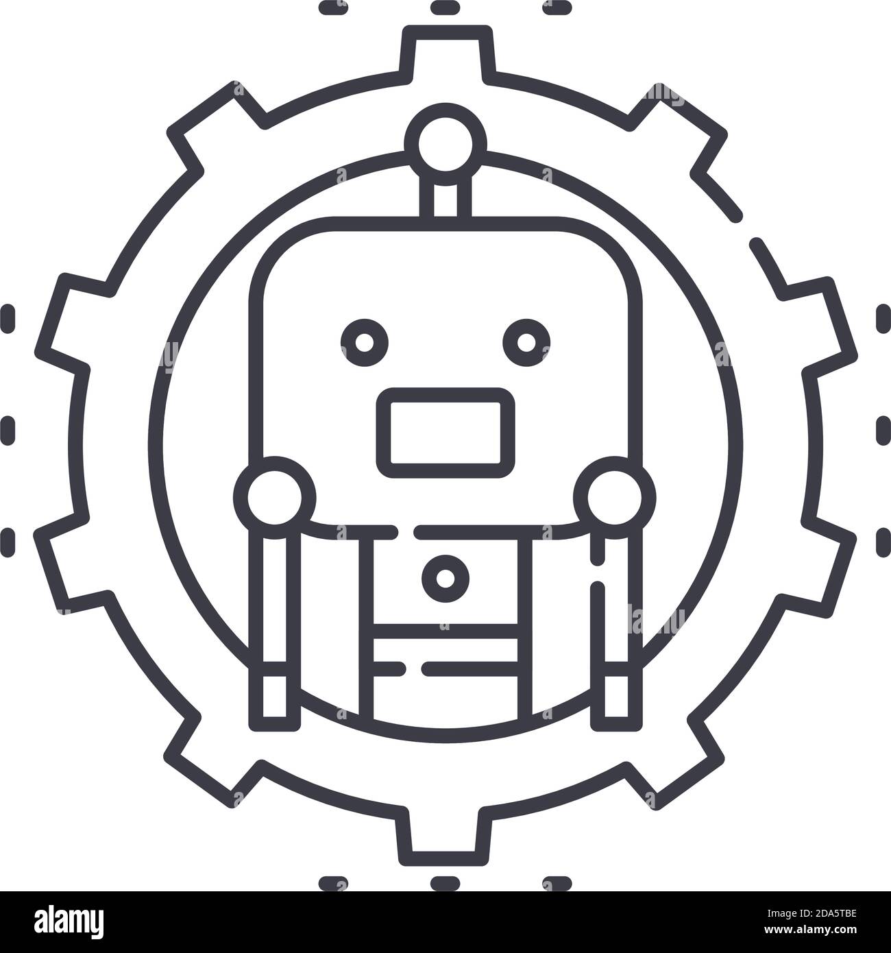 Ai configuration icon, linear isolated illustration, thin line vector ...