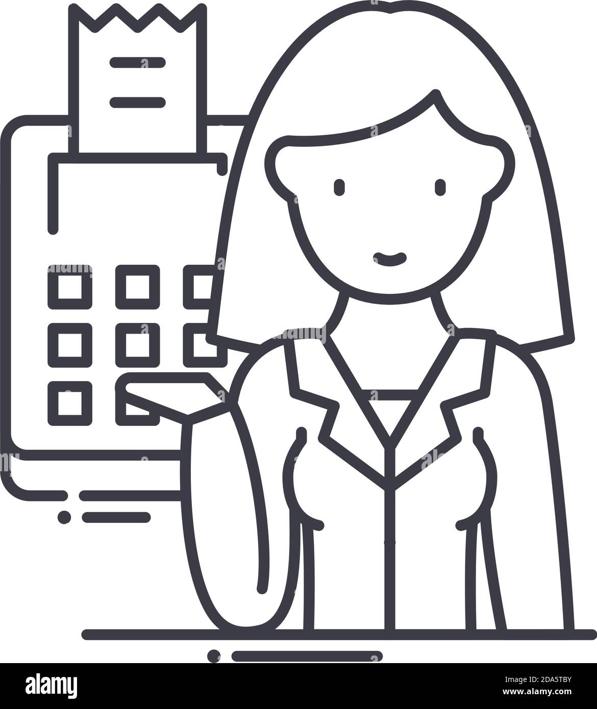 Accountant occupation icon, linear isolated illustration, thin line ... Accountant occupation icon, linear isolated illustration, thin line ...