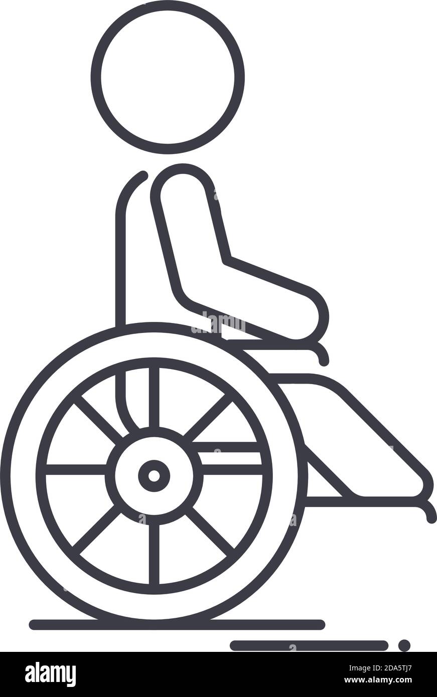 Accessibility For Disabled Icon Linear Isolated Illustration Thin Line Vector Web Design Sign