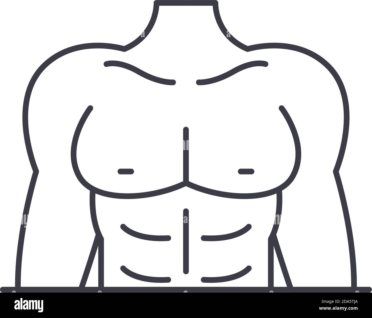 Abs Workout Icon Linear Isolated Illustration Thin Line Vector Web
