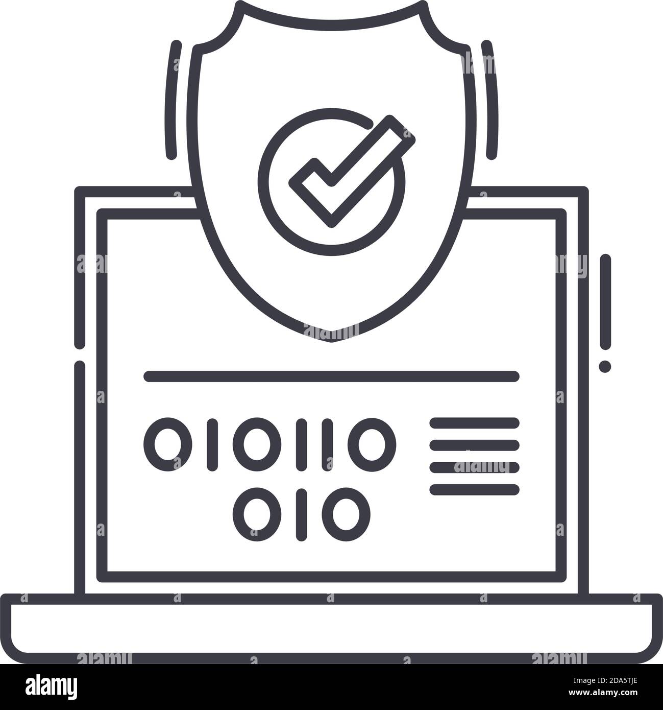 Access check icon, linear isolated illustration, thin line vector, web ...