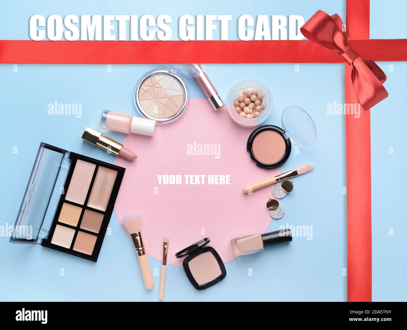 Mockup of gift certificate for makeup cosmetics Stock Photo - Alamy