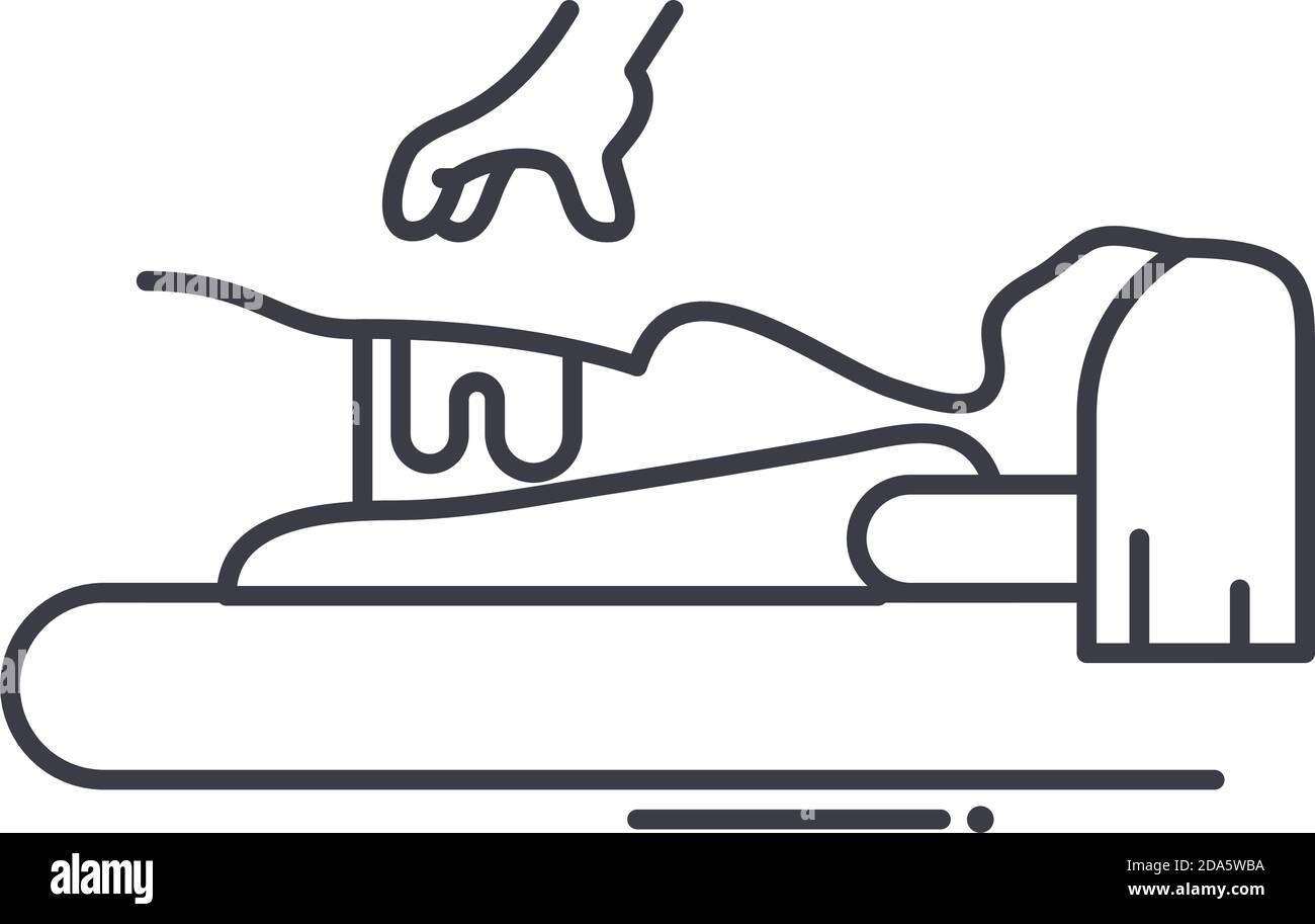 Abdominal massage icon, linear isolated illustration, thin line vector ...