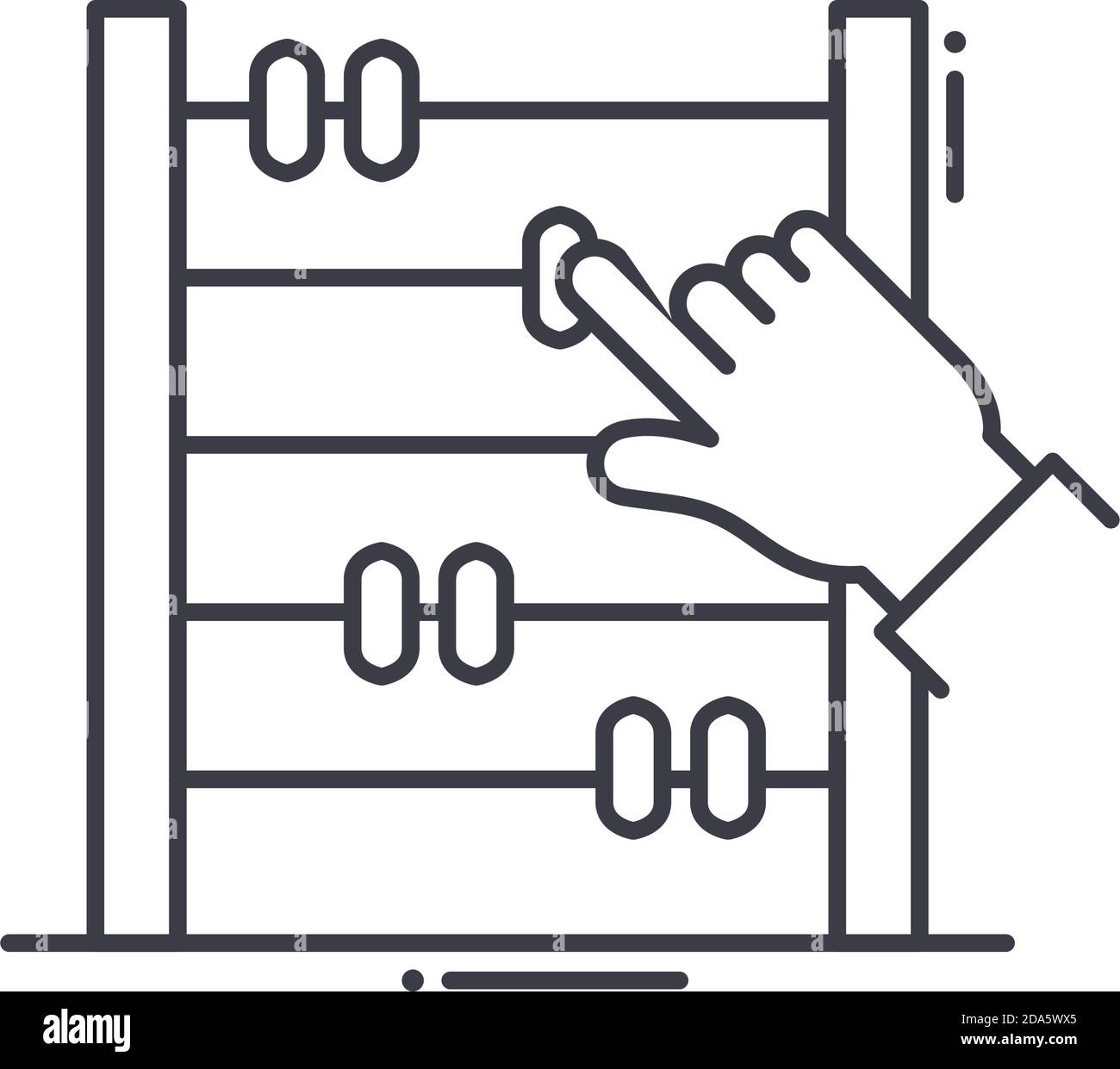 Abacus icon, linear isolated illustration, thin line vector, web design sign, outline concept ...