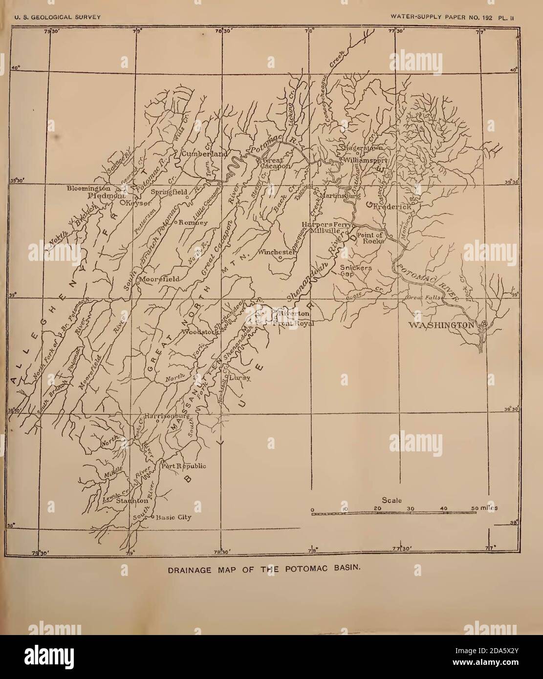 Washington dc potomac river map hi-res stock photography and images - Alamy