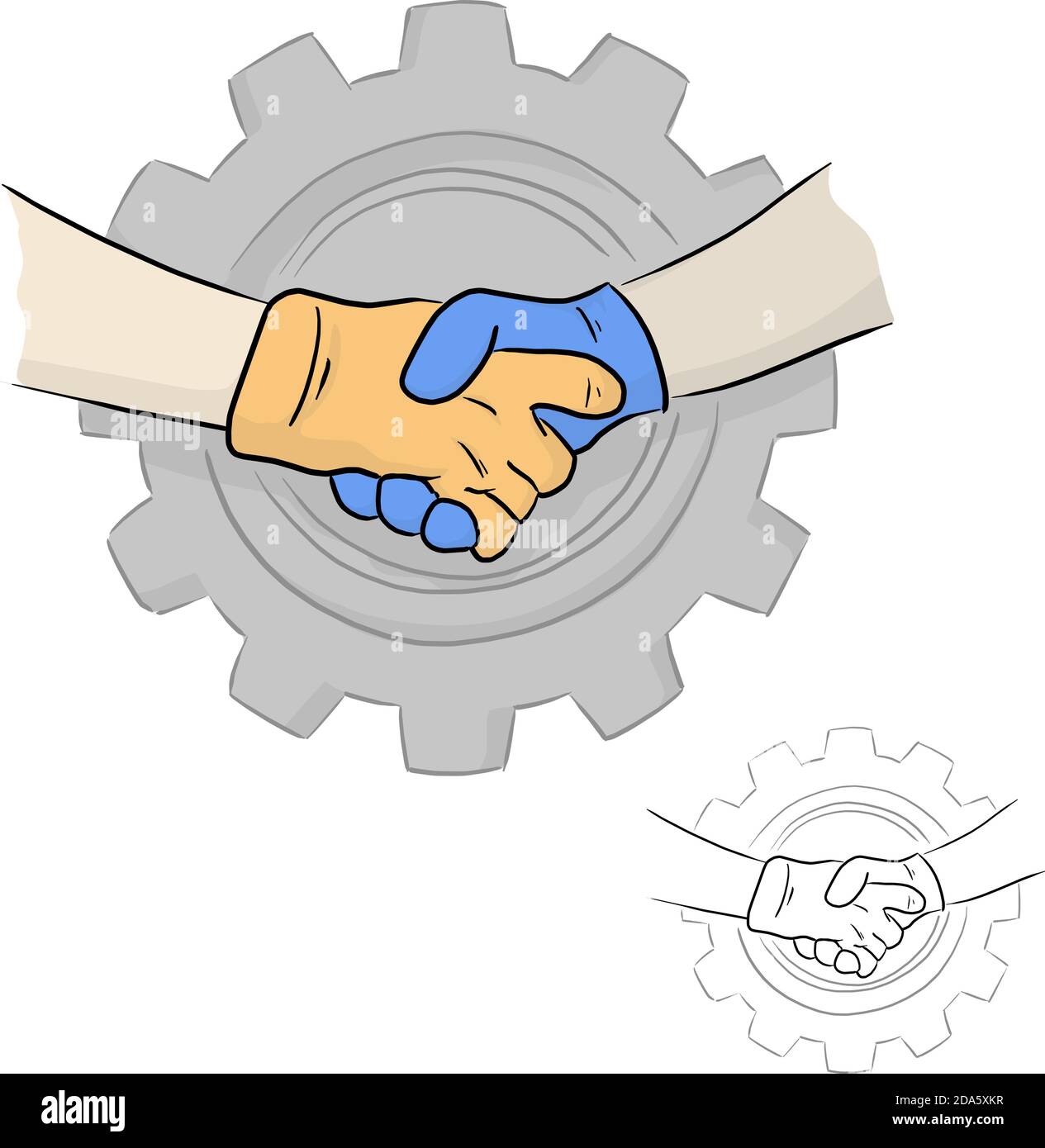 Man machine handshake Stock Vector Images - Alamy