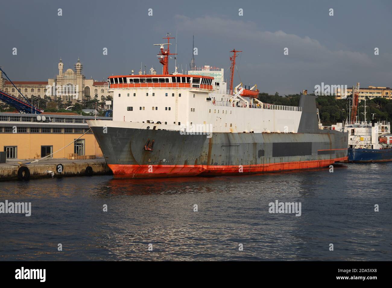 Cargo Ship is Loading in a Port Stock Photo - Alamy