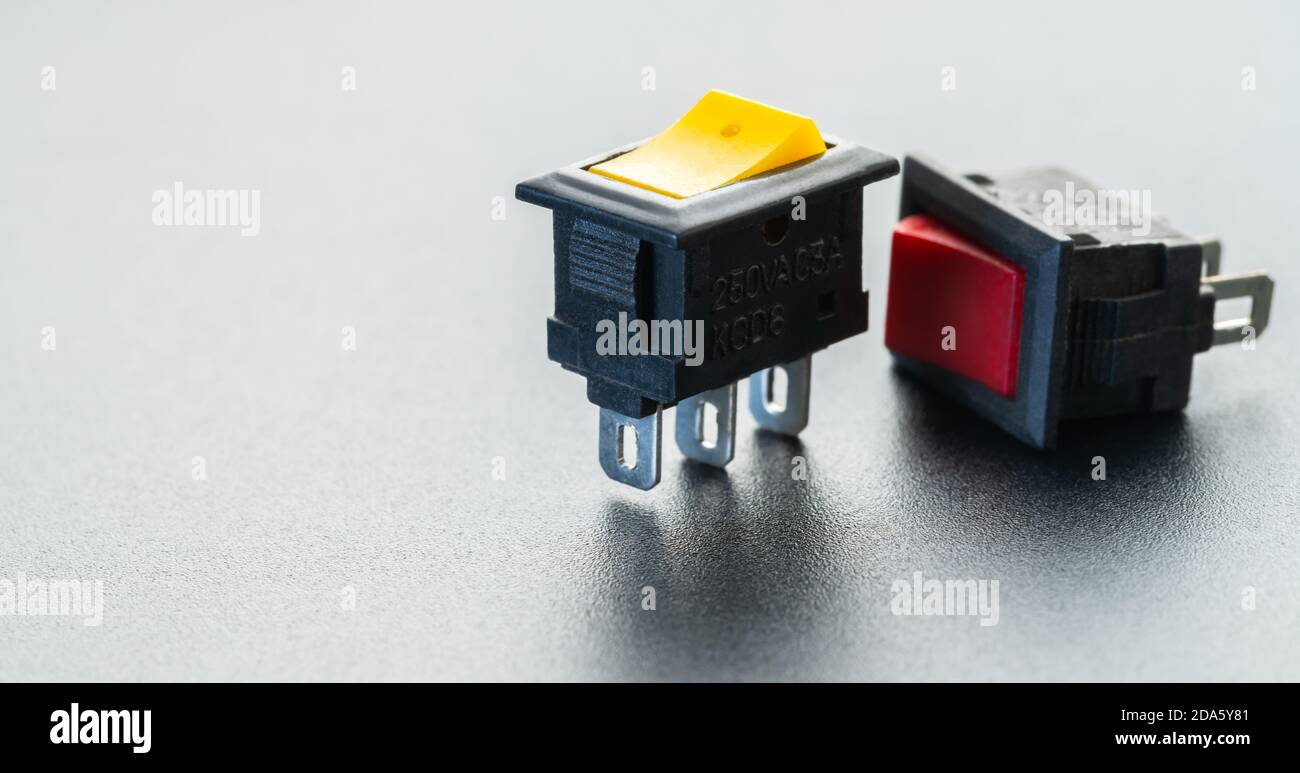 radio components switch close-up on a light background Stock Photo - Alamy