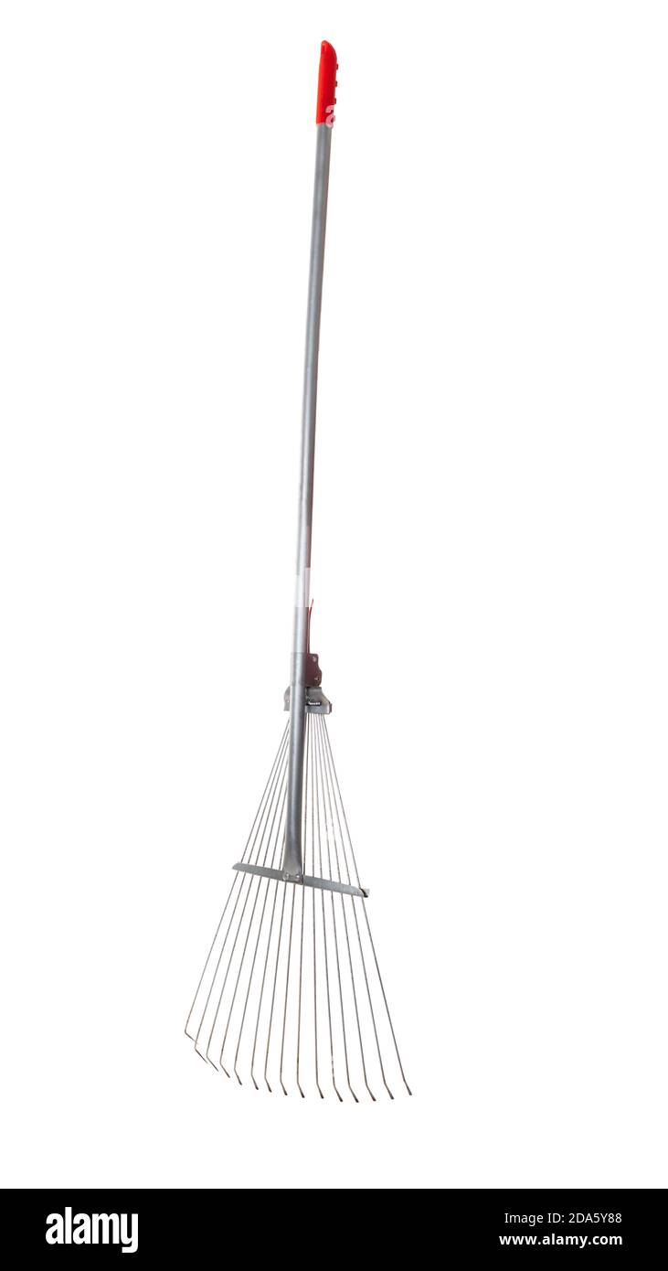 garden tool, rake closeup on white isolated background Stock Photo - Alamy