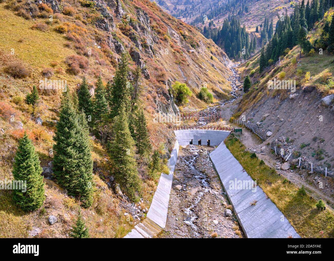 Strengthening mountain valleys with anti-mudflow dams and barriers to ...
