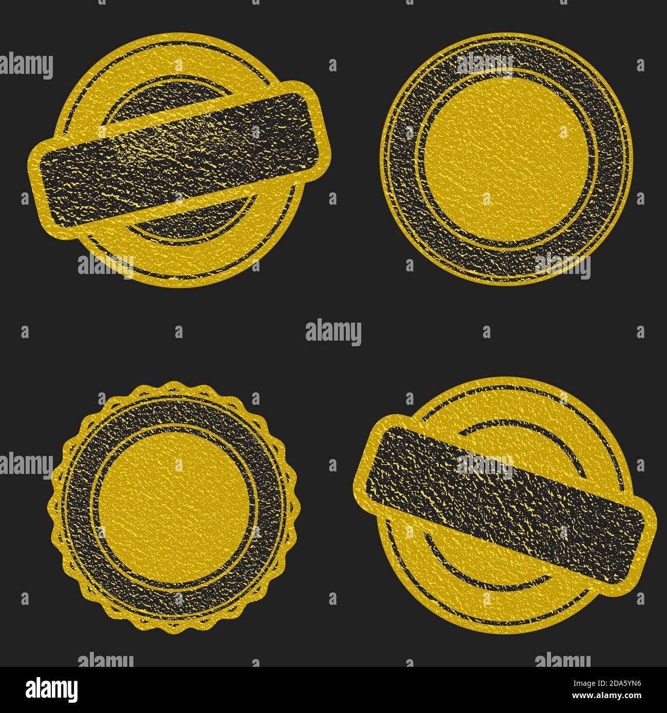 Vector Stamp without text. Set of Stamps . Gold Stamps . Grunge Rubber ...