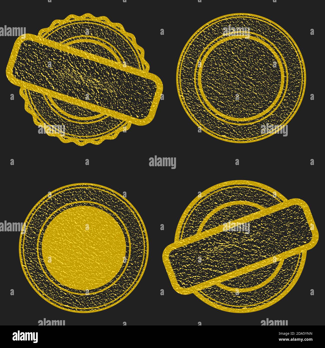 Vector Stamp without text. Set of Stamps . Gold Stamps . Grunge Rubber ...