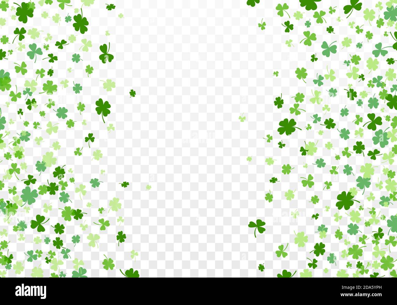 Shamrock or clover leaves flat design green backdrop pattern vector ...