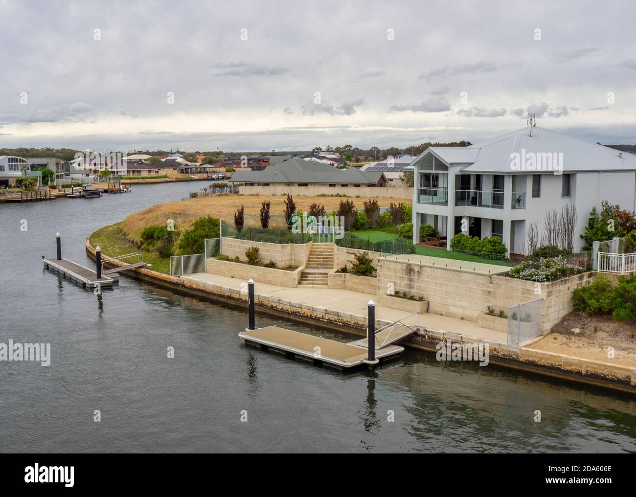 Port Geographe Bay marina development residential houses built along ...