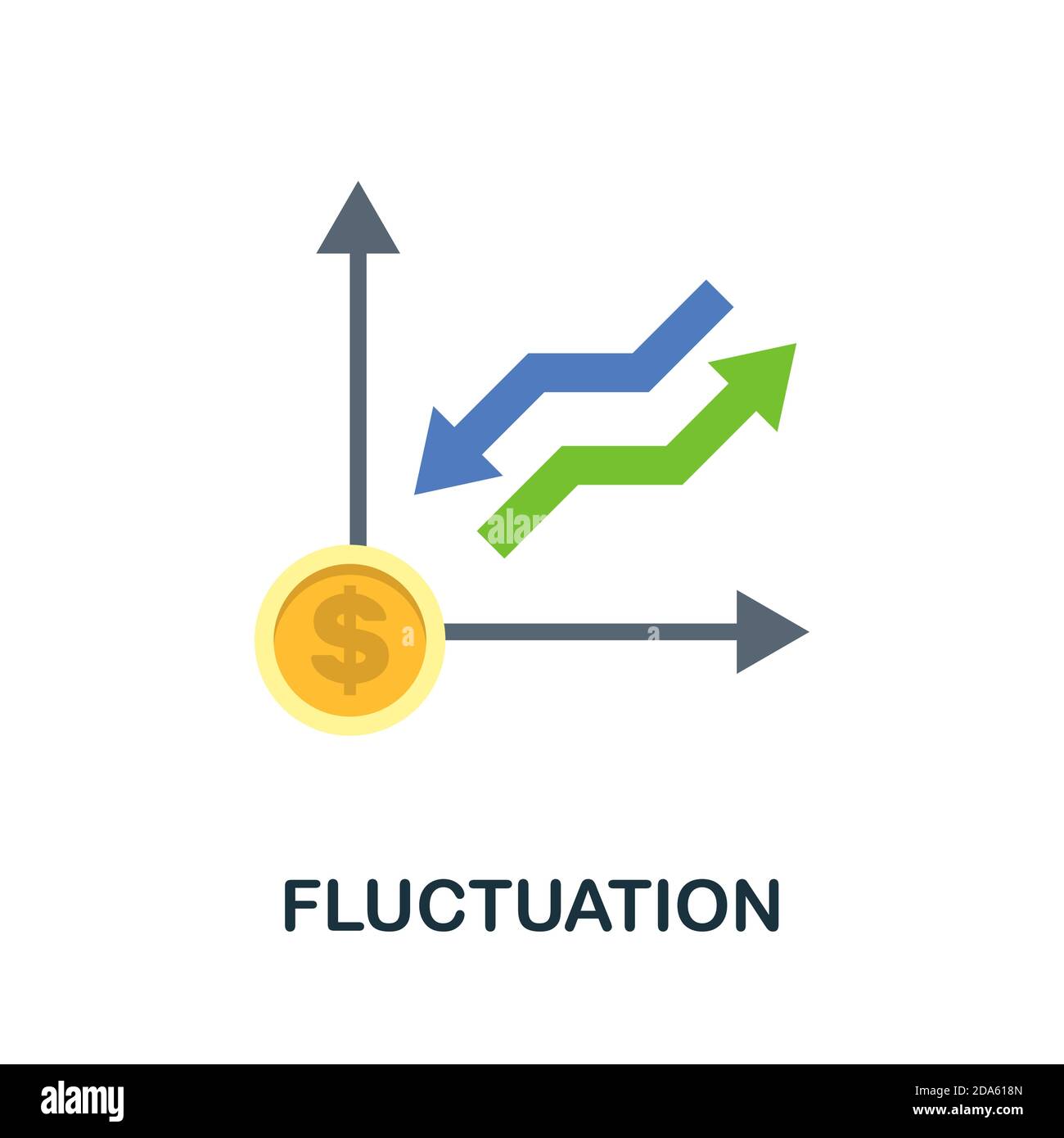 Fluctuation icon. Simple element from economic collection. Creative ...