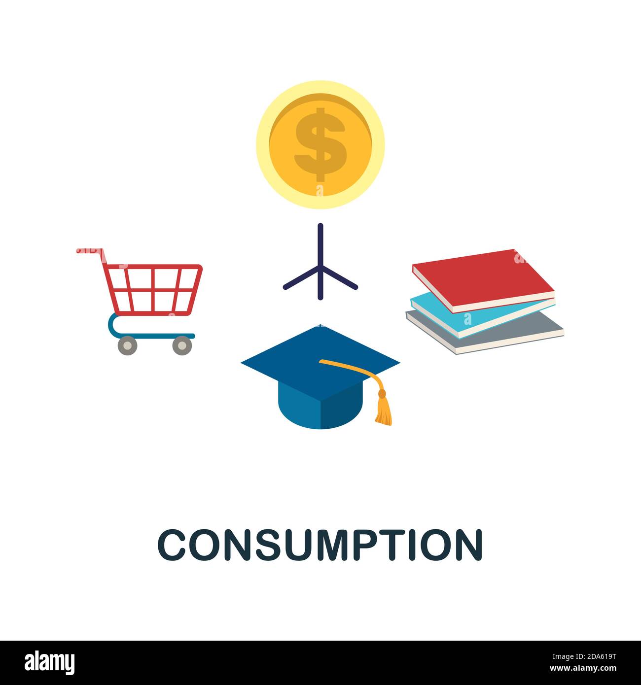 Consumption icon. Simple element from economic collection. Creative ...