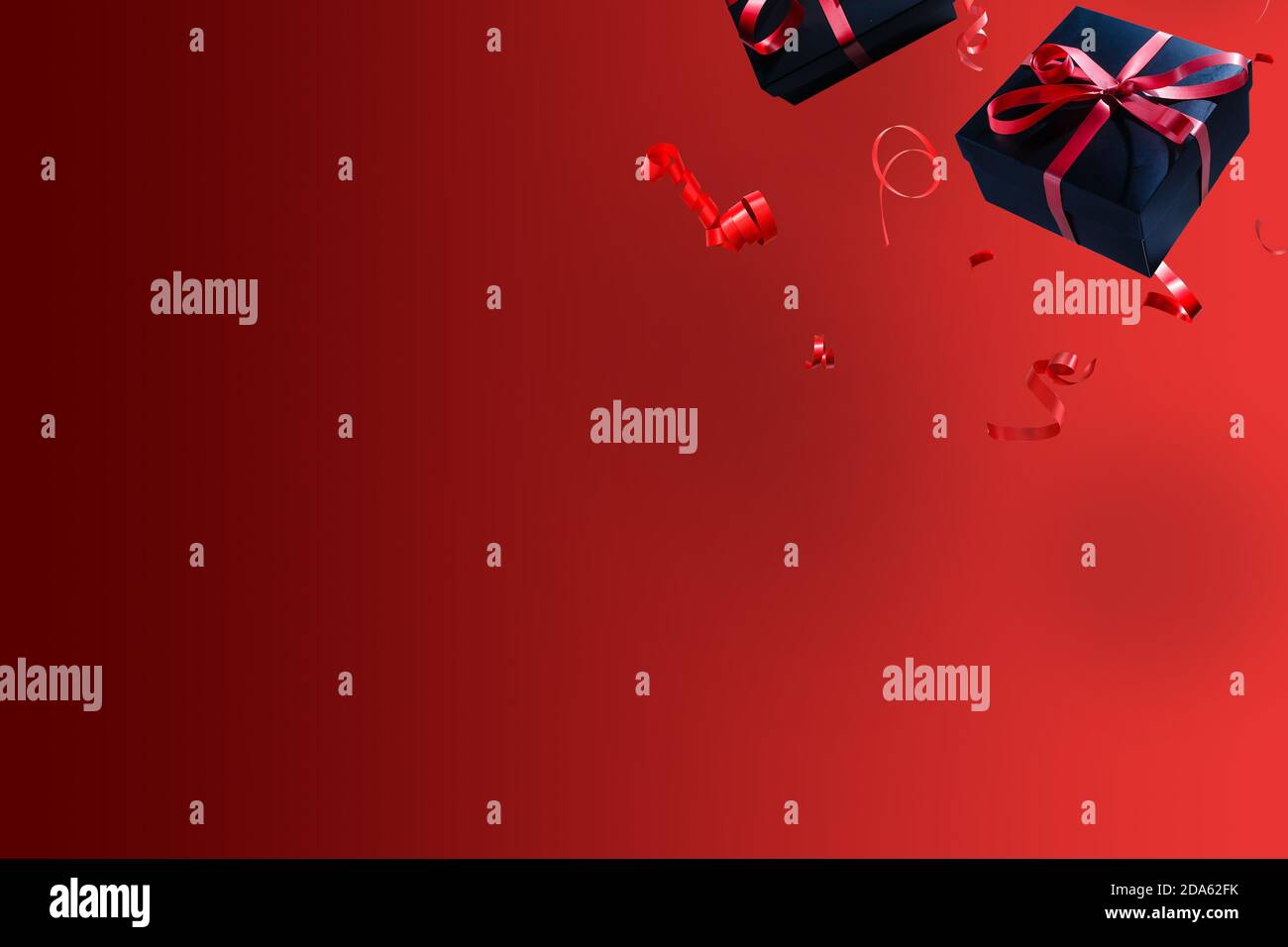 Falling gift box, Valentine's day celebrate red Stock Photo - Alamy