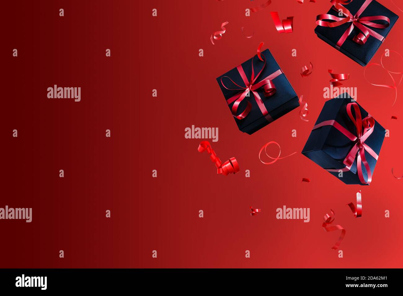 Falling gift box, Valentine's day celebrate red Stock Photo - Alamy