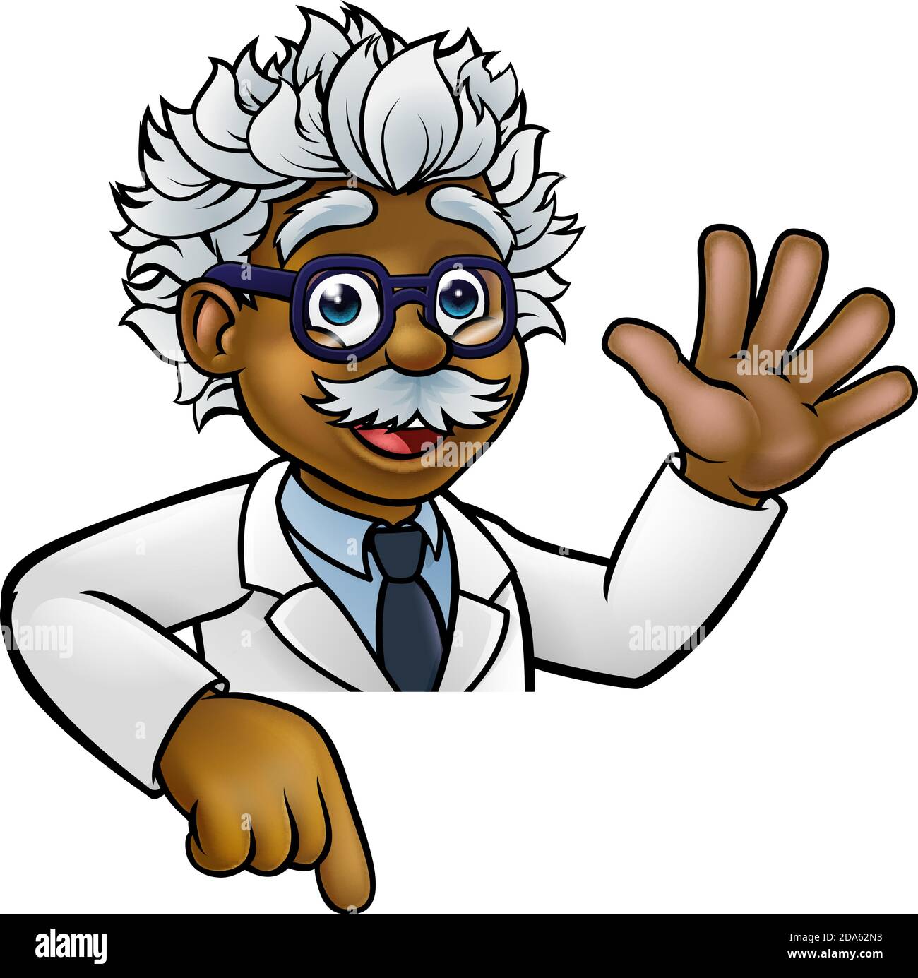 Cartoon Scientist Professor Pointing at Sign Stock Vector Image & Art ...