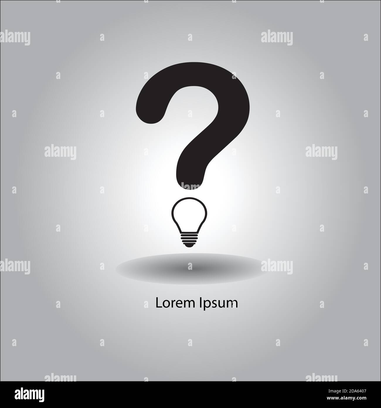 illustration vector question mark with bulb instead of the full stop ...