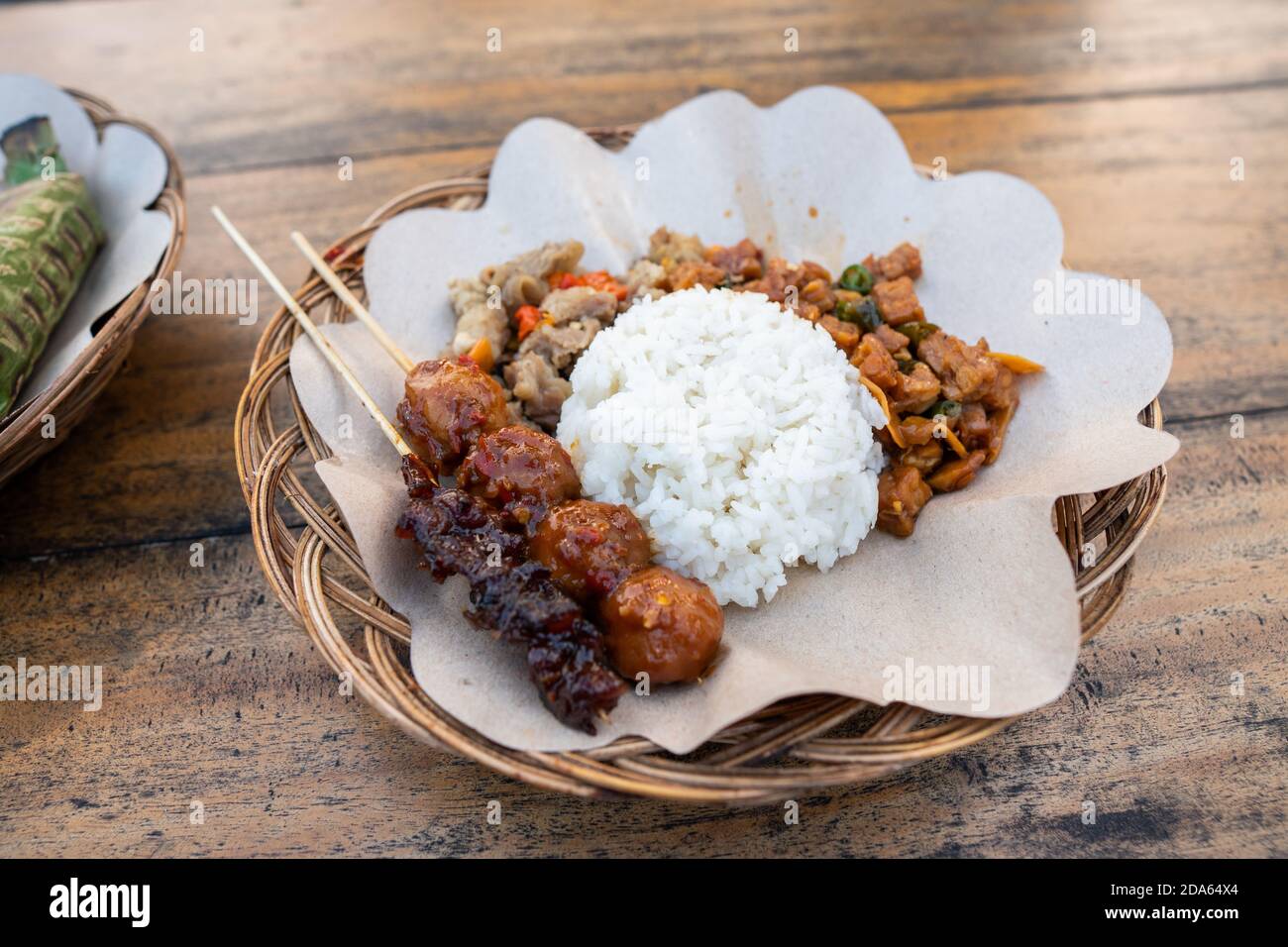 healthy and delicious indonesian food for lunch Stock Photo - Alamy