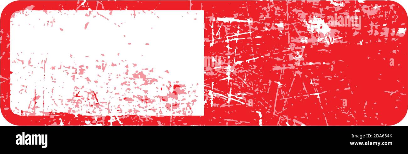 red rectangular grunge stamp with blank isolated on white background ...