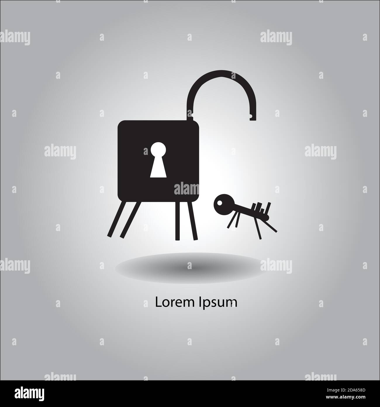 illustration vector lock and key like a horse with its foal Stock ...