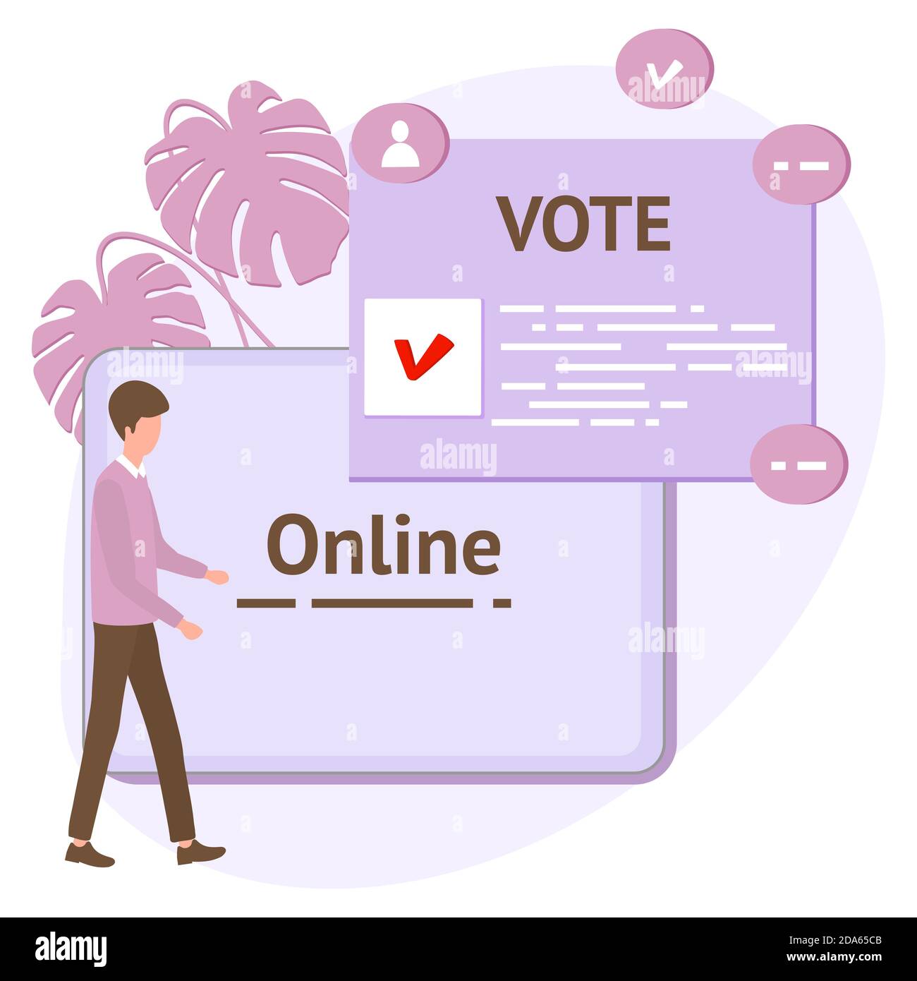 Vector illustration People vote online for candidate on tablet Election ...