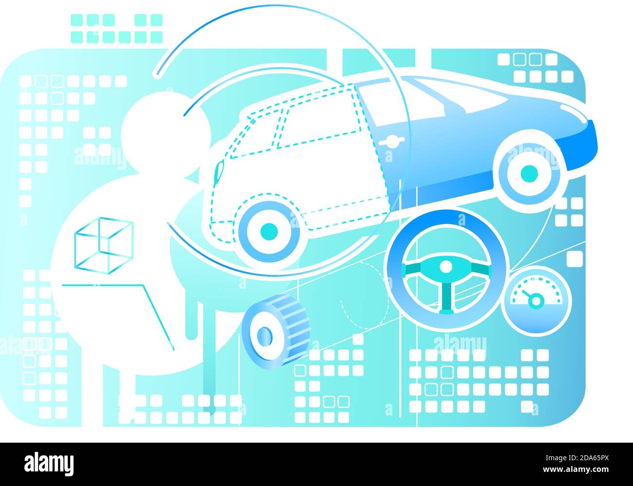 Car modeling 2D vector web banner, poster Stock Vector Image & Art - Alamy
