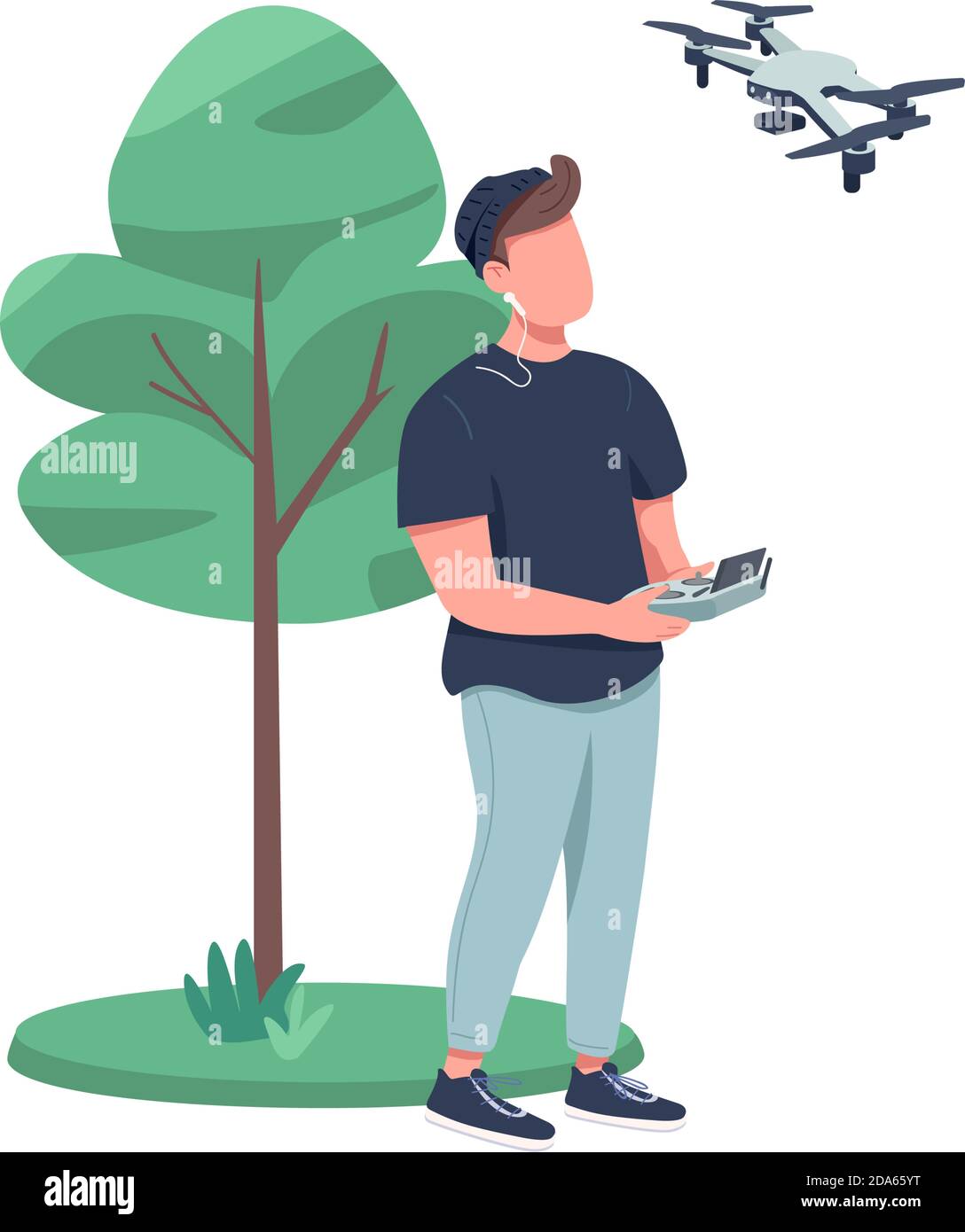 Man drone flat color hi-res stock photography and images - Alamy