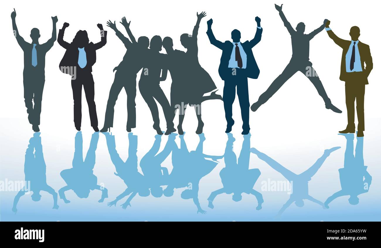 Happy team Stock Vector Images - Alamy