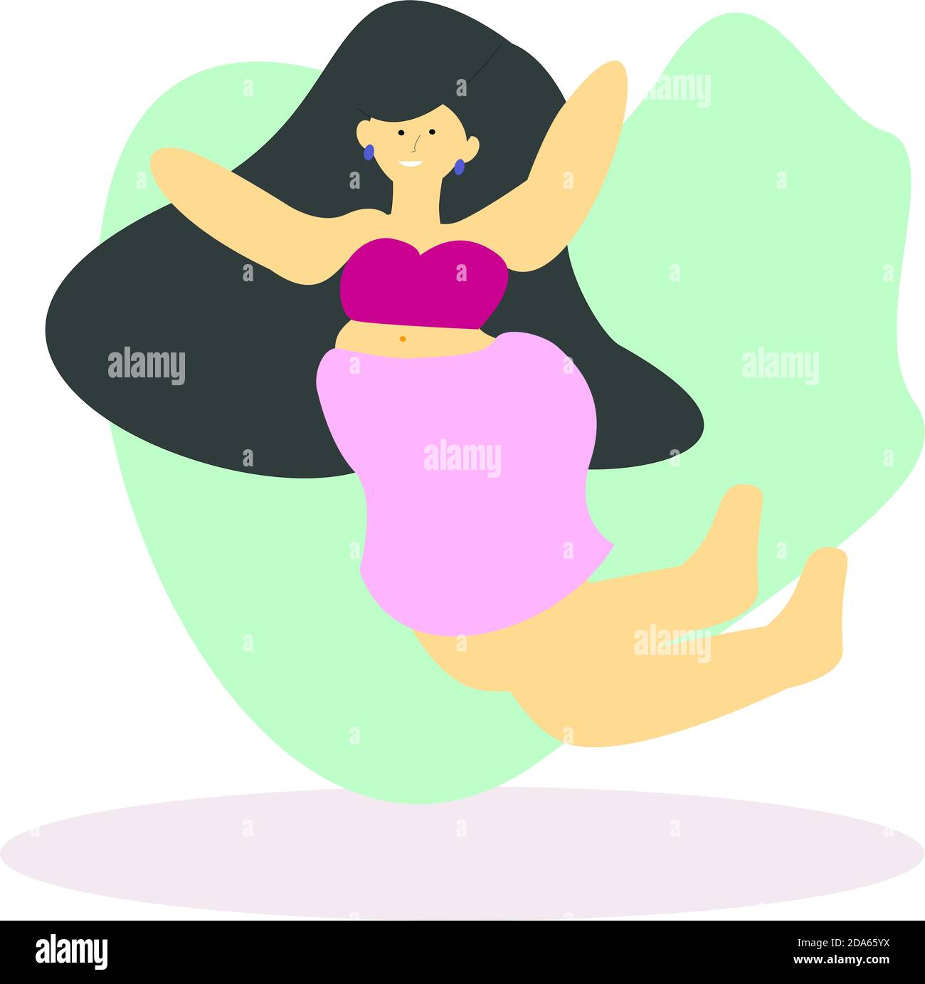 Happy Body postivie concept, happy jumping of over weight girl , fat ...