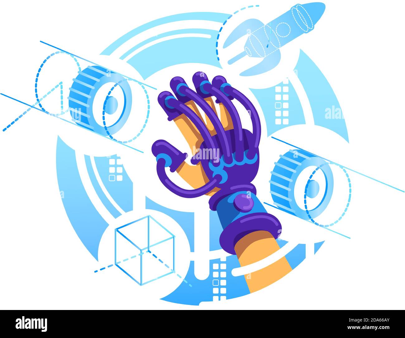 VR glove 2D vector web banner, poster Stock Vector Image & Art - Alamy
