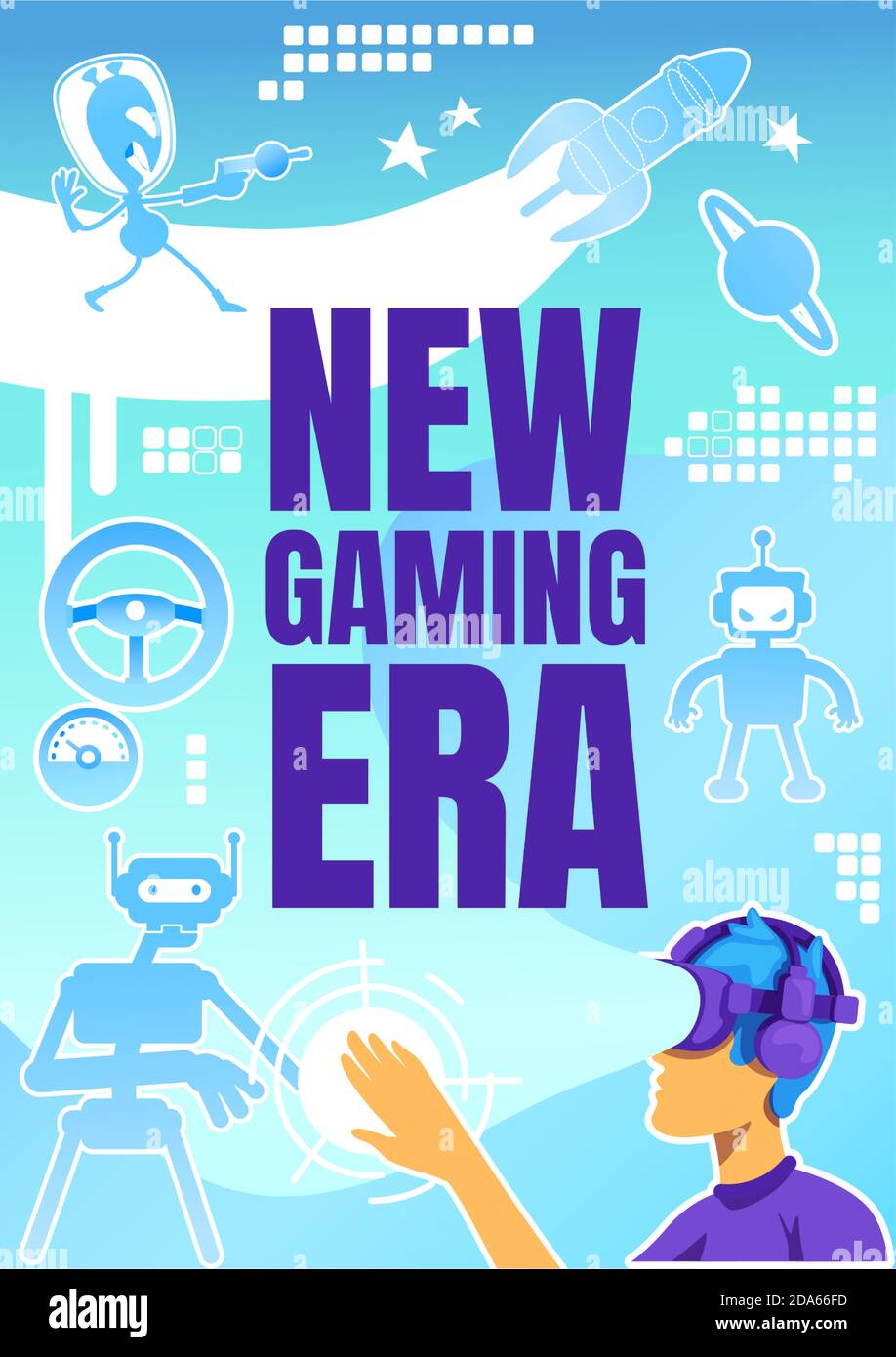 New gaming era poster flat vector template Stock Vector Image & Art - Alamy